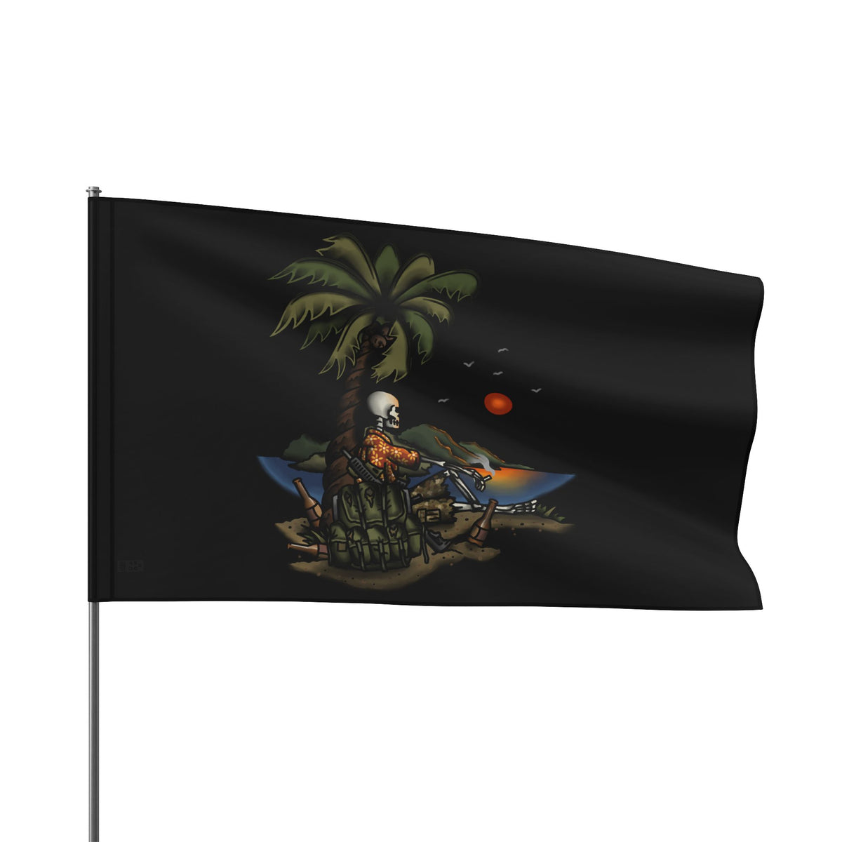 Tropical Skeleton - Reborn - Flag – Ben Cantwell Art