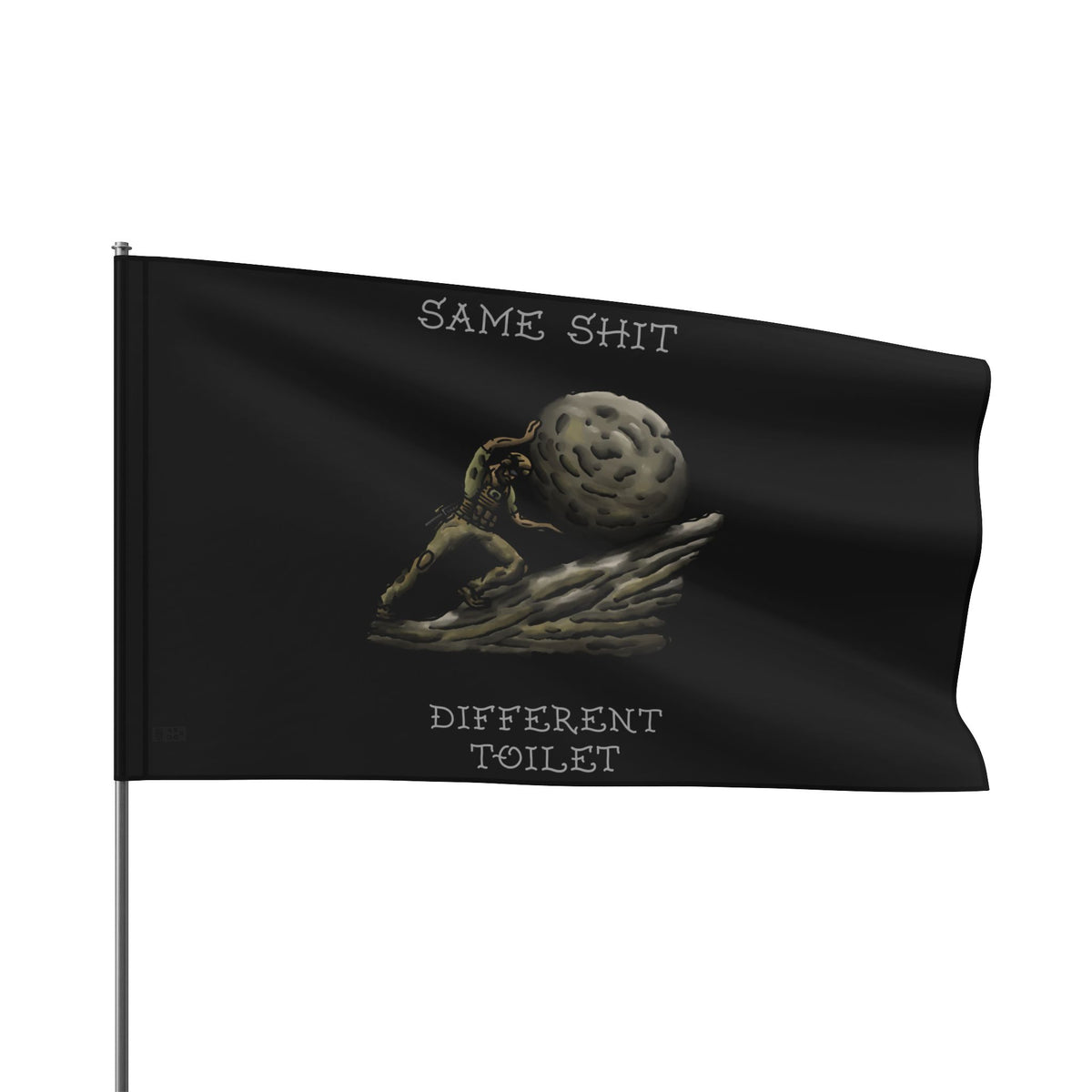 Sisyphus With Rock - Flag – Ben Cantwell Art