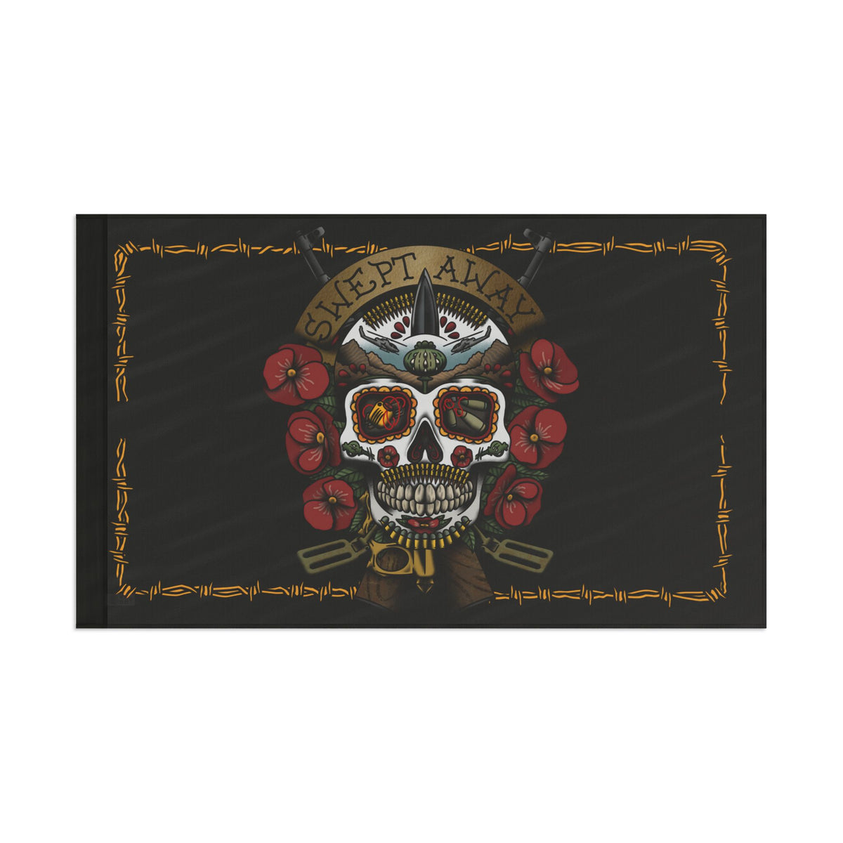 Afghanistan “Swept Away” Sugar Skull - Reborn - Flag – Ben Cantwell Art