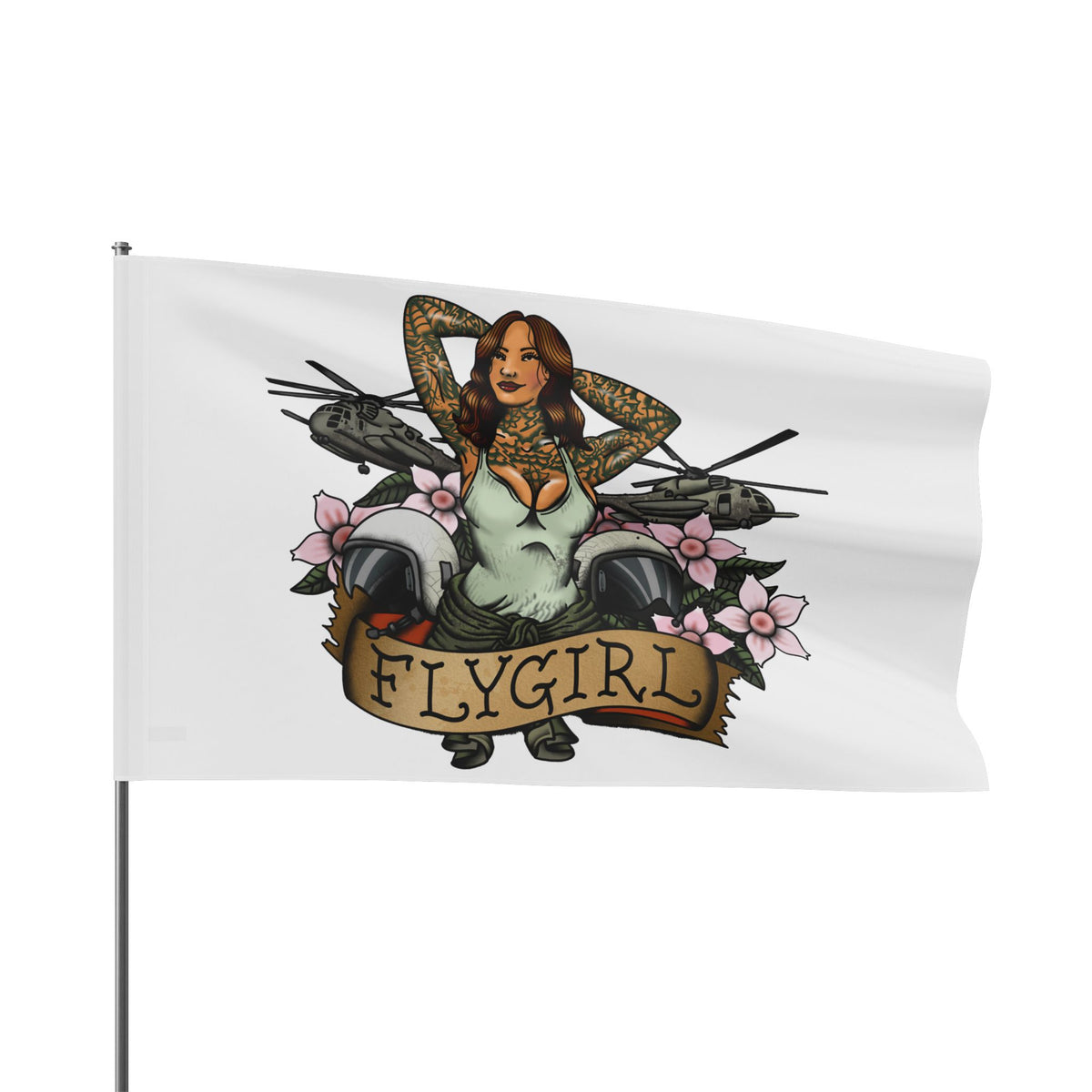 Fly Girl Pin Up - Flag – Ben Cantwell Art