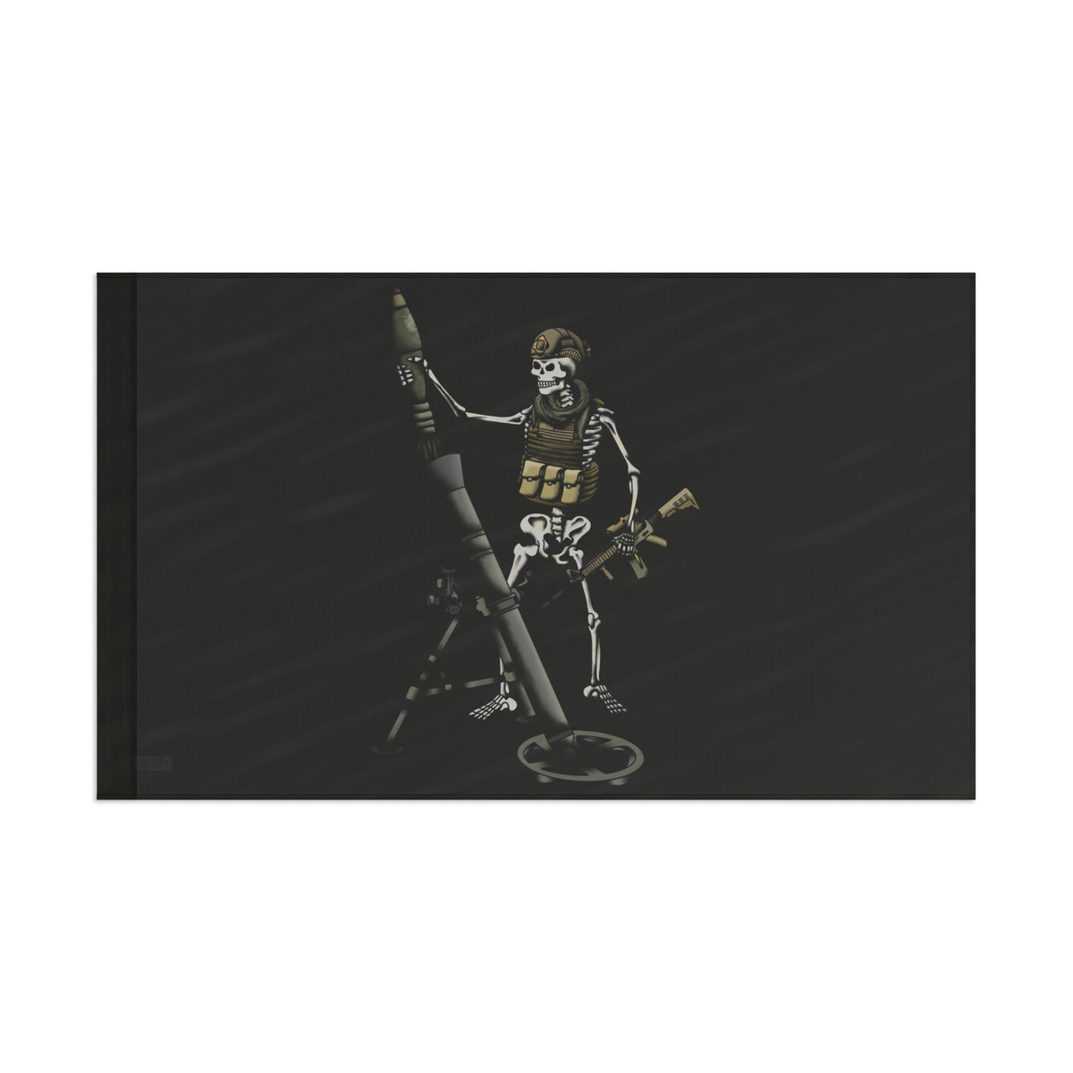 Skeleton with Mortar - Flag – Ben Cantwell Art