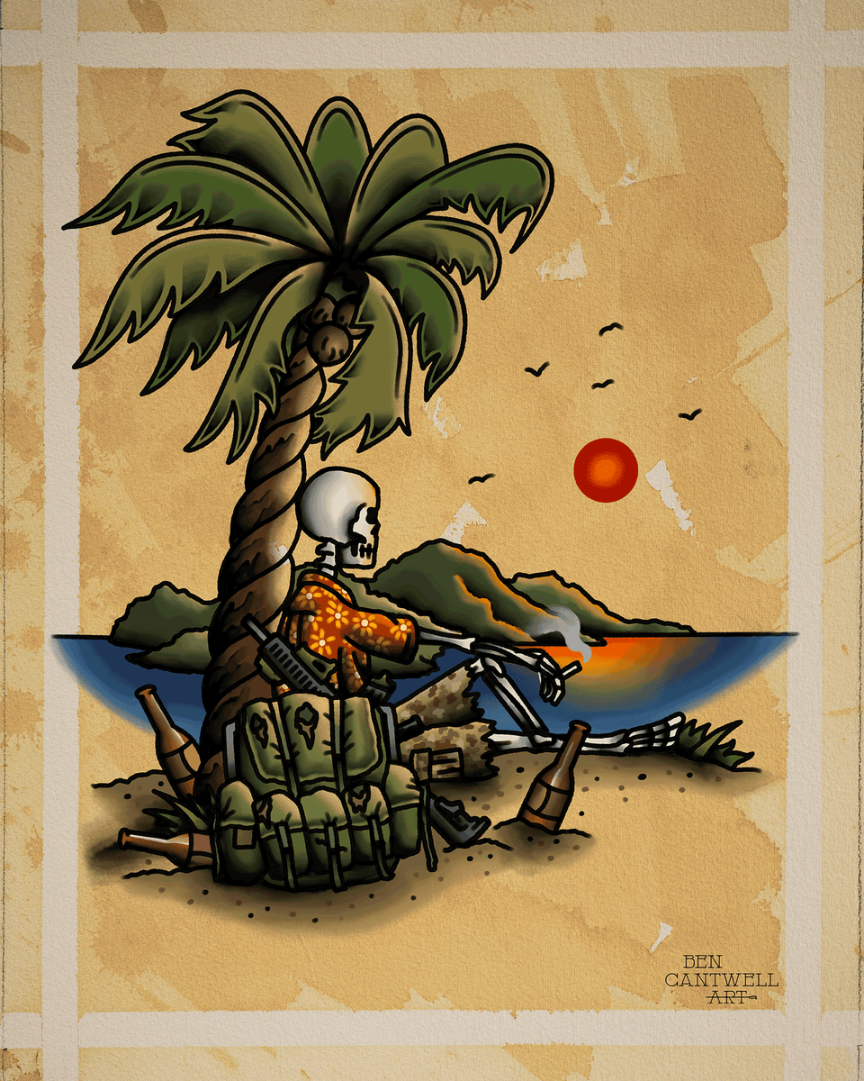 Tropical Skeleton Print – Ben Cantwell Art