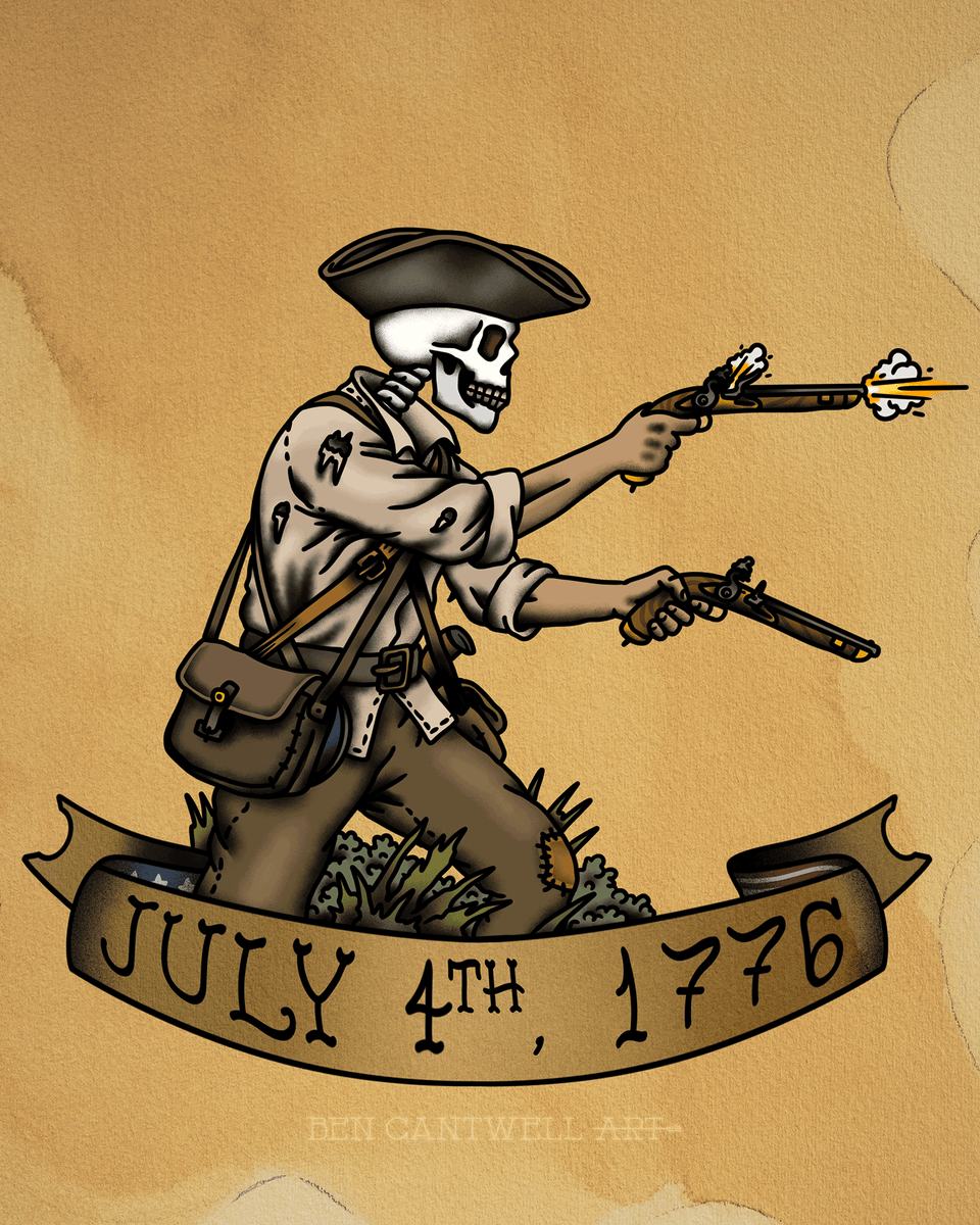 Independence Day July 4th, 1776 – Patriotic Defiance – Ben Cantwell Art
