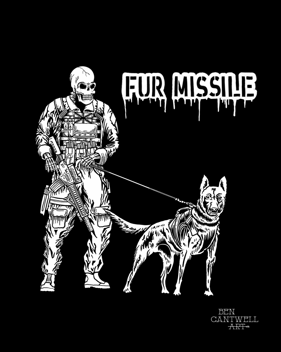 Fur Missile k9 and Skeleton Handler UK – Ben Cantwell Art