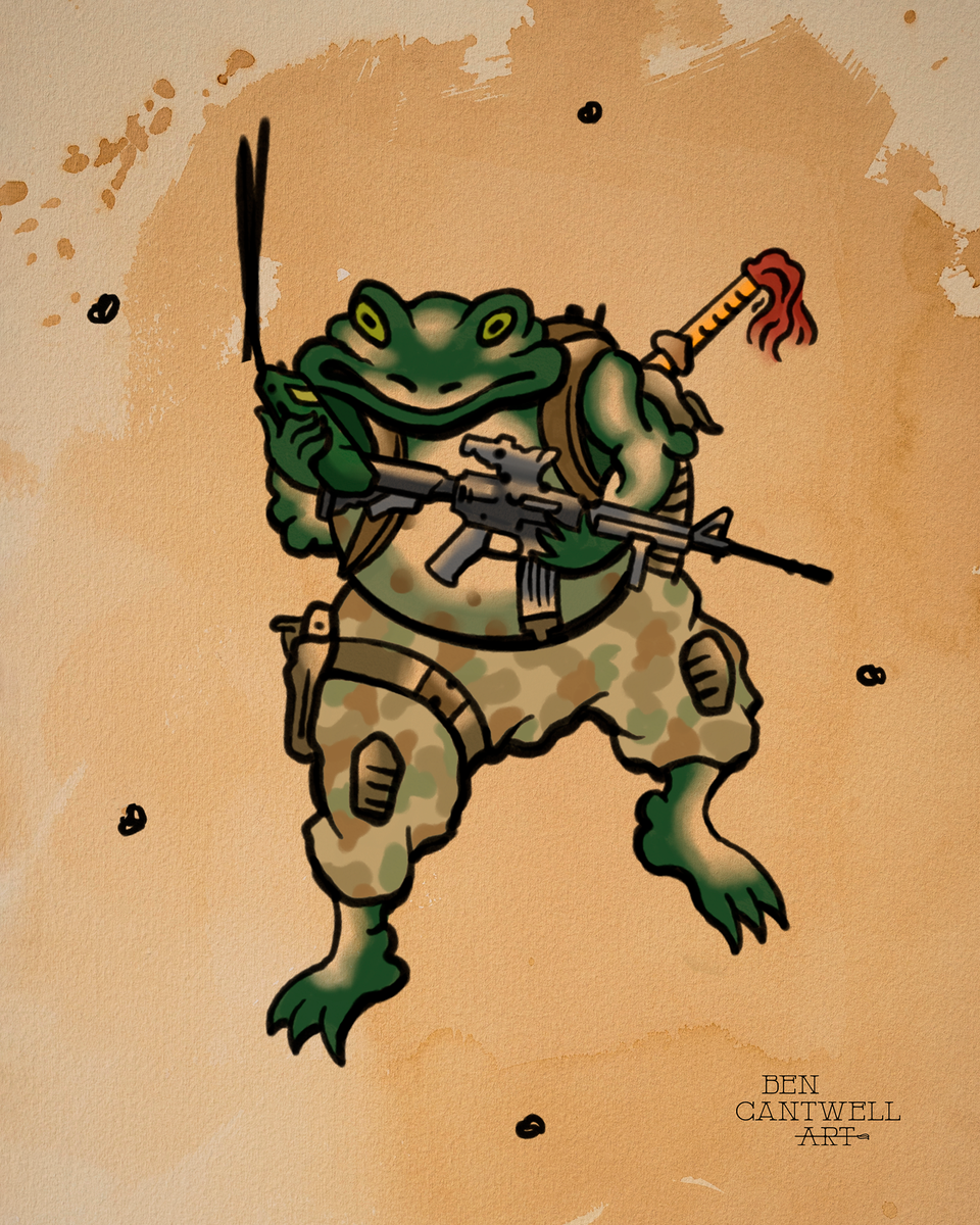 M4 and Radio Frog – Ben Cantwell Art